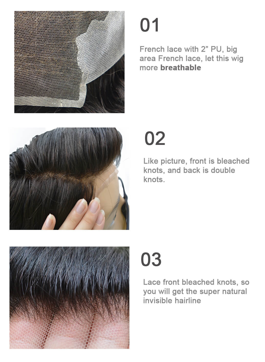 French Lace Mens Hair Systems | Q6 Natural Hairline Toupees
